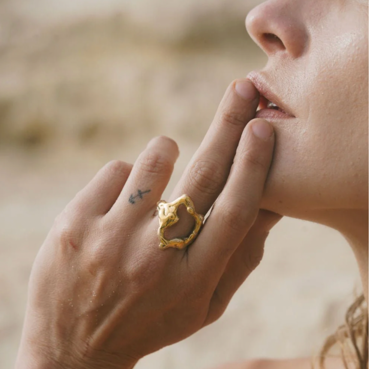 Tecopa Modernist Drip Ring | Adobe by Jess Vargas