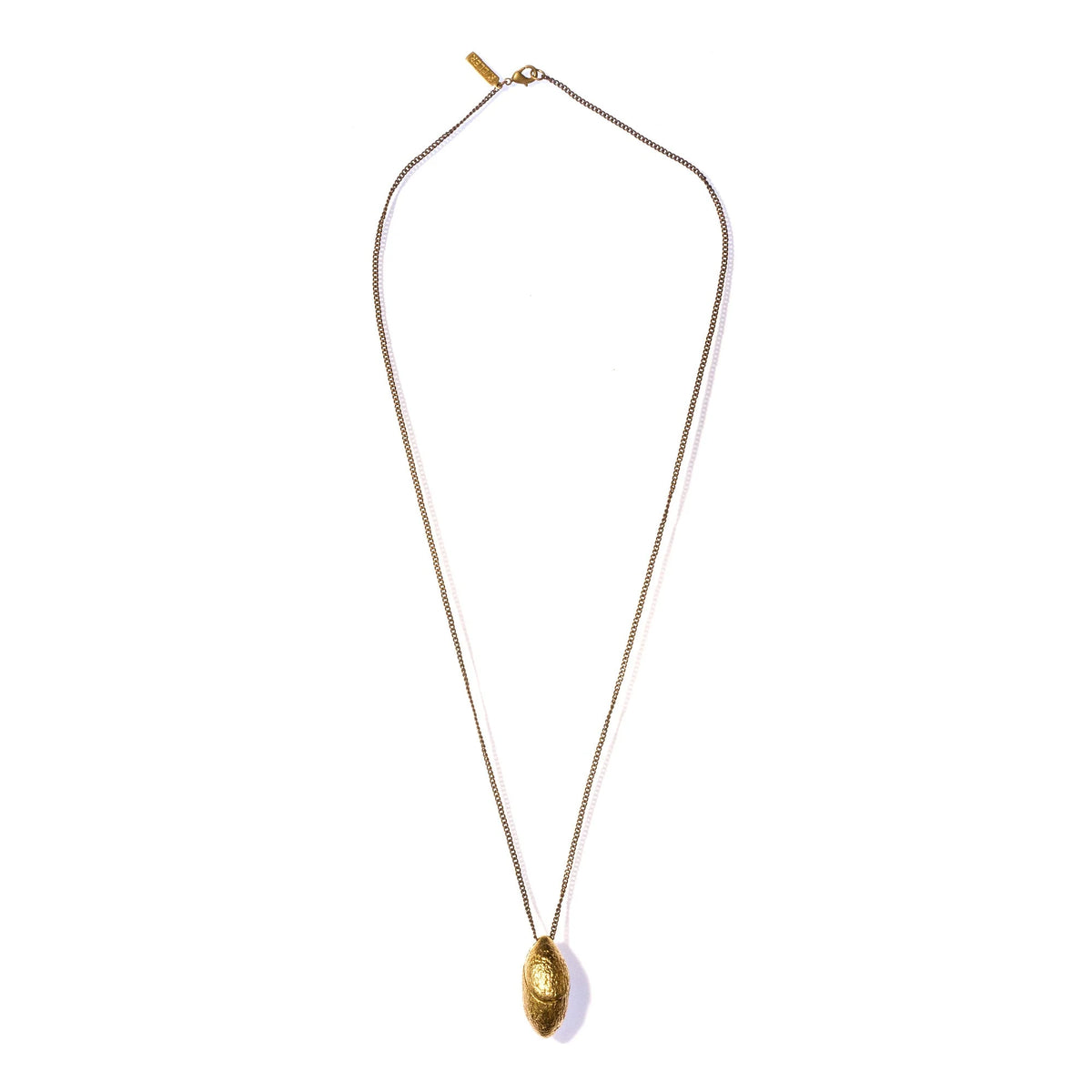 Brass Silk Cocoon Locket & Chain | Adobe by Jess Vargas