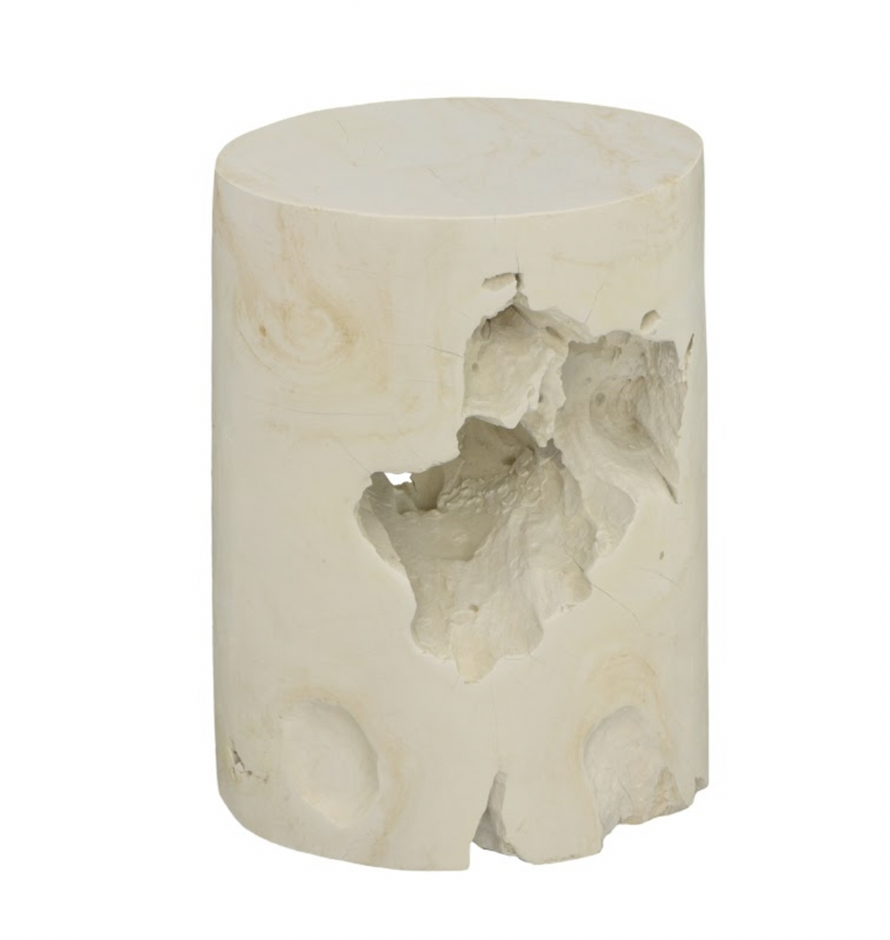 Bleached Teak Stool | Adobe by Jess Vargas